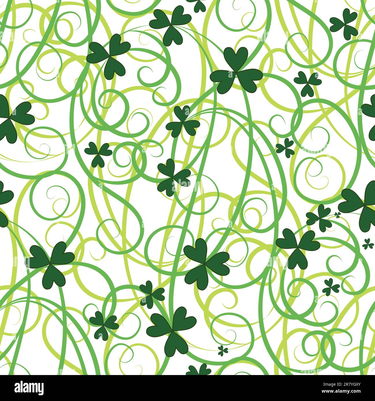 Seamless flower shamrock leaves. Background clover vector. Green ...