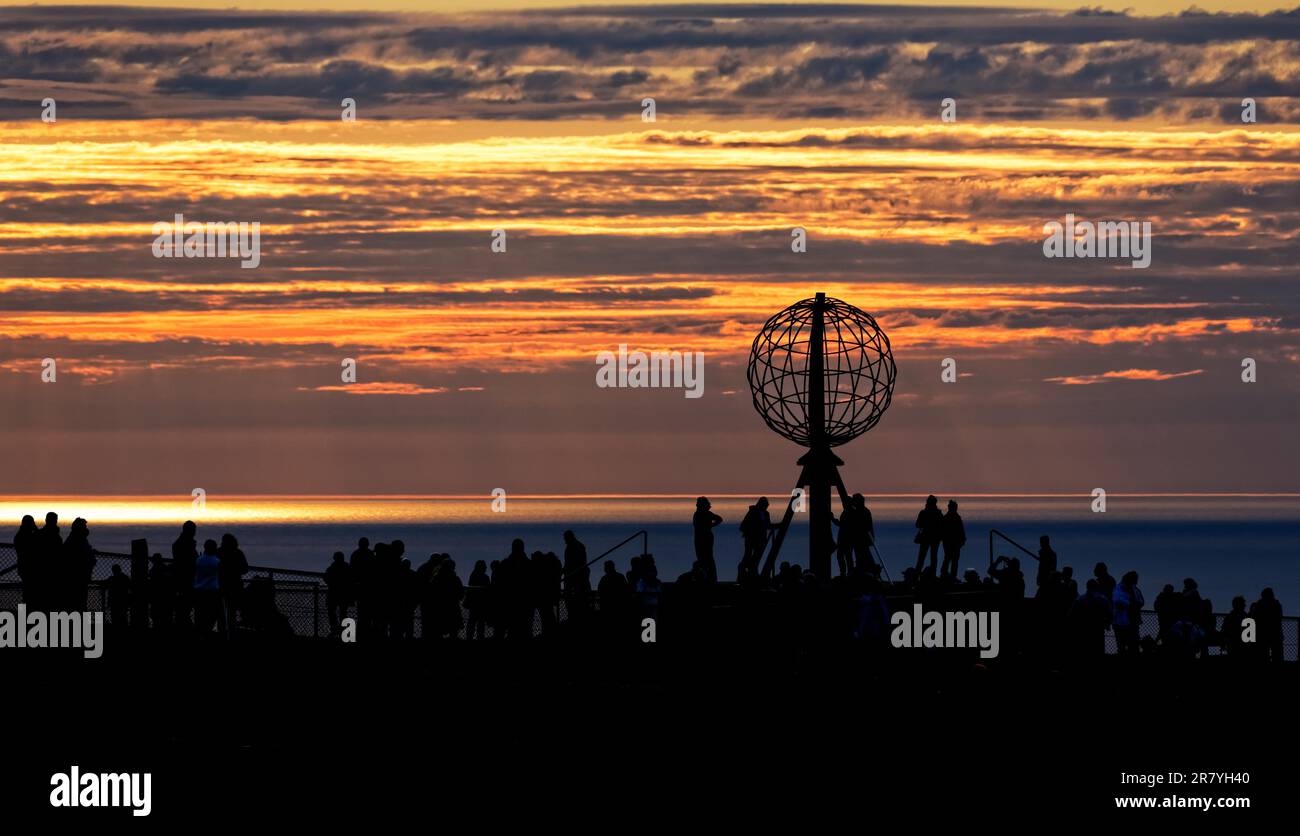 Globe Monument at North Cape. Norway, North Cape Stock Photo - Alamy