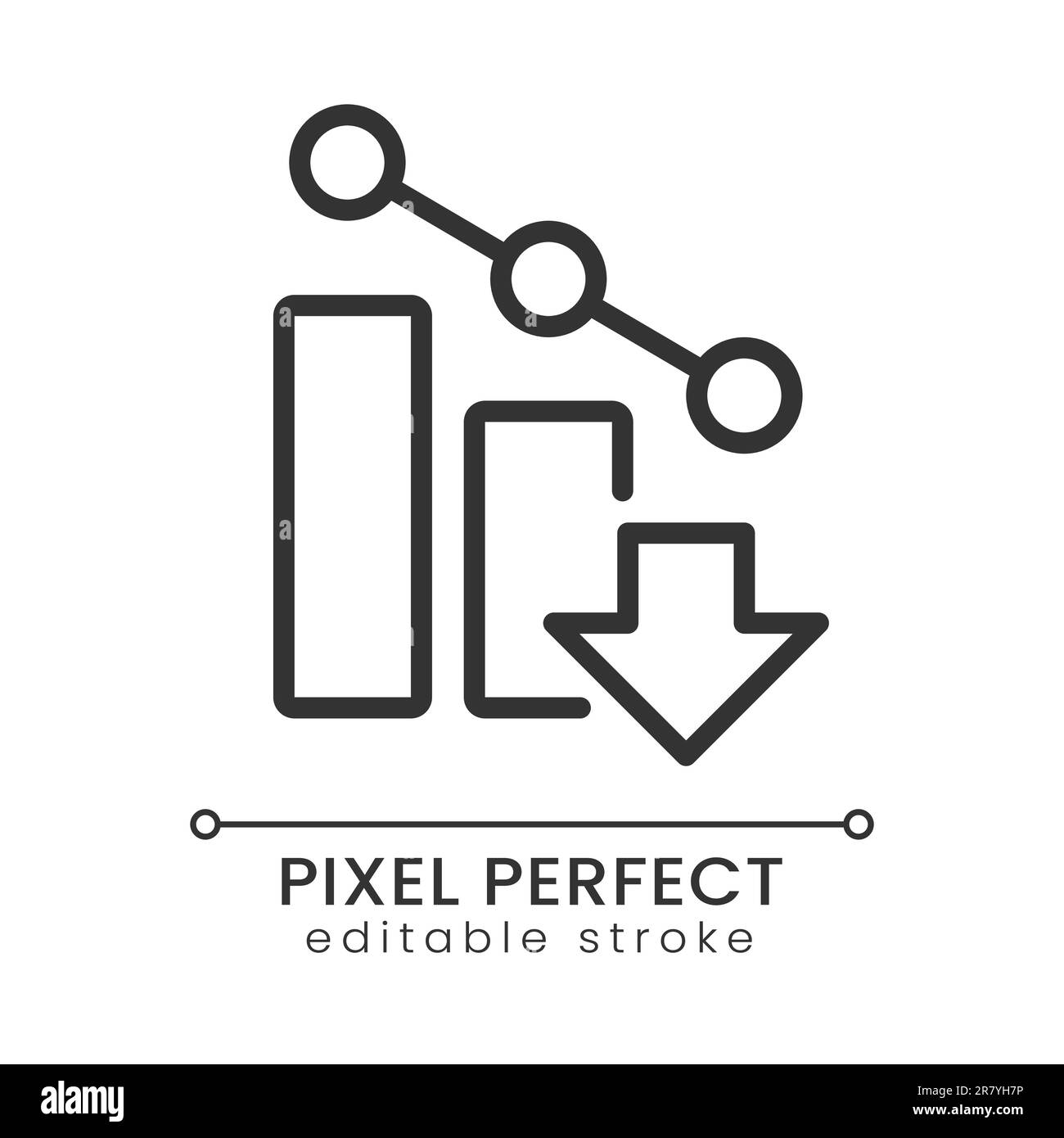 Falling arrow pixel perfect linear icon Stock Vector Image & Art - Alamy