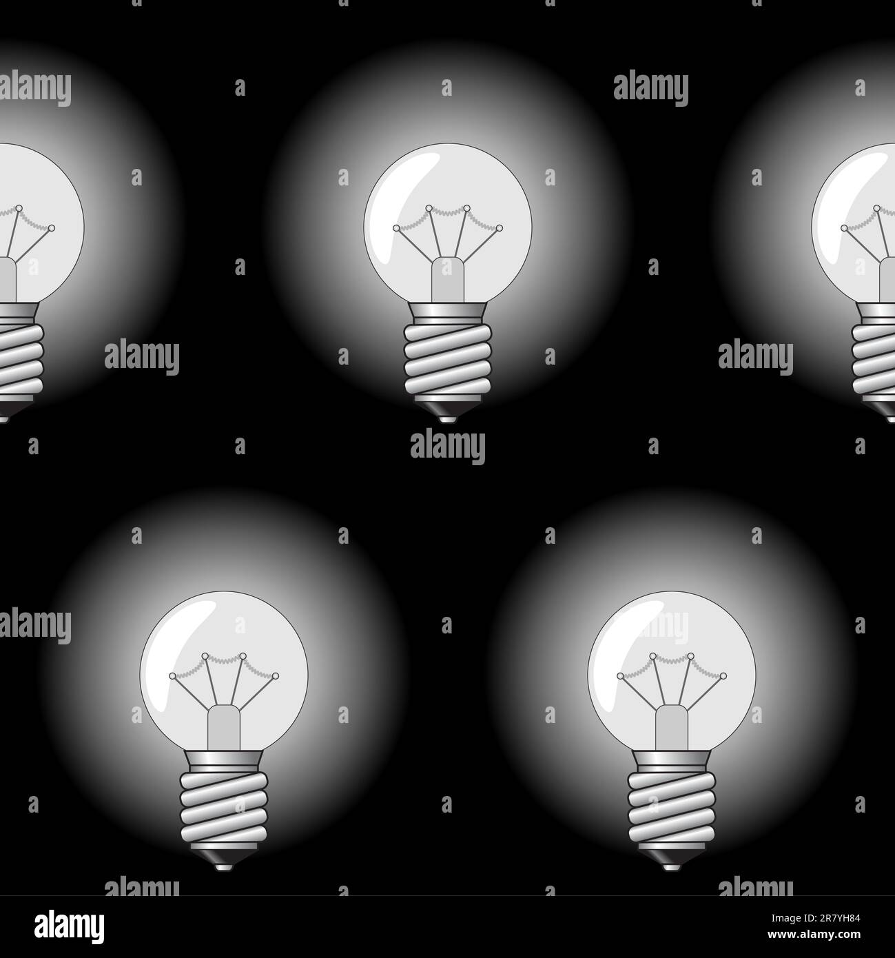 Black-and-white abstract background with electrical a sphere-form lamps ...