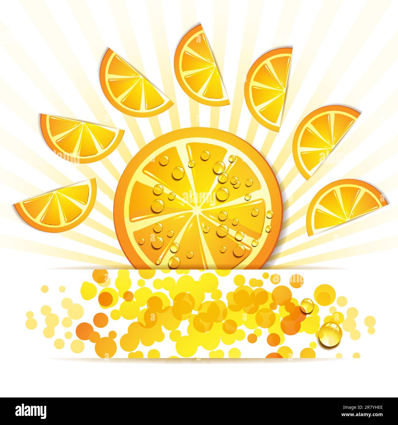 Orange juice in round Stock Vector Images - Alamy