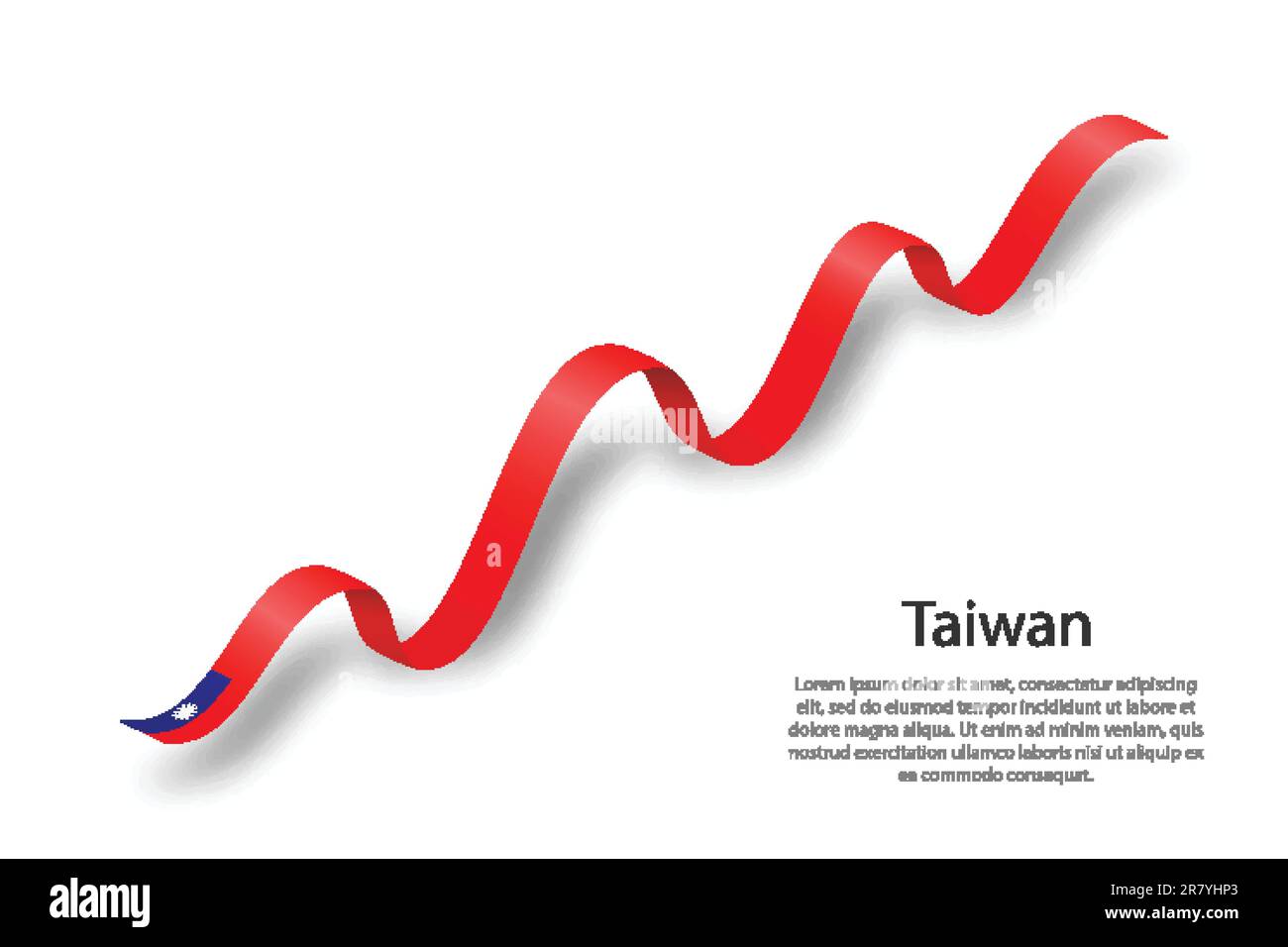 Waving ribbon or banner with flag of Taiwan. Template for independence day Stock Vector Image ...