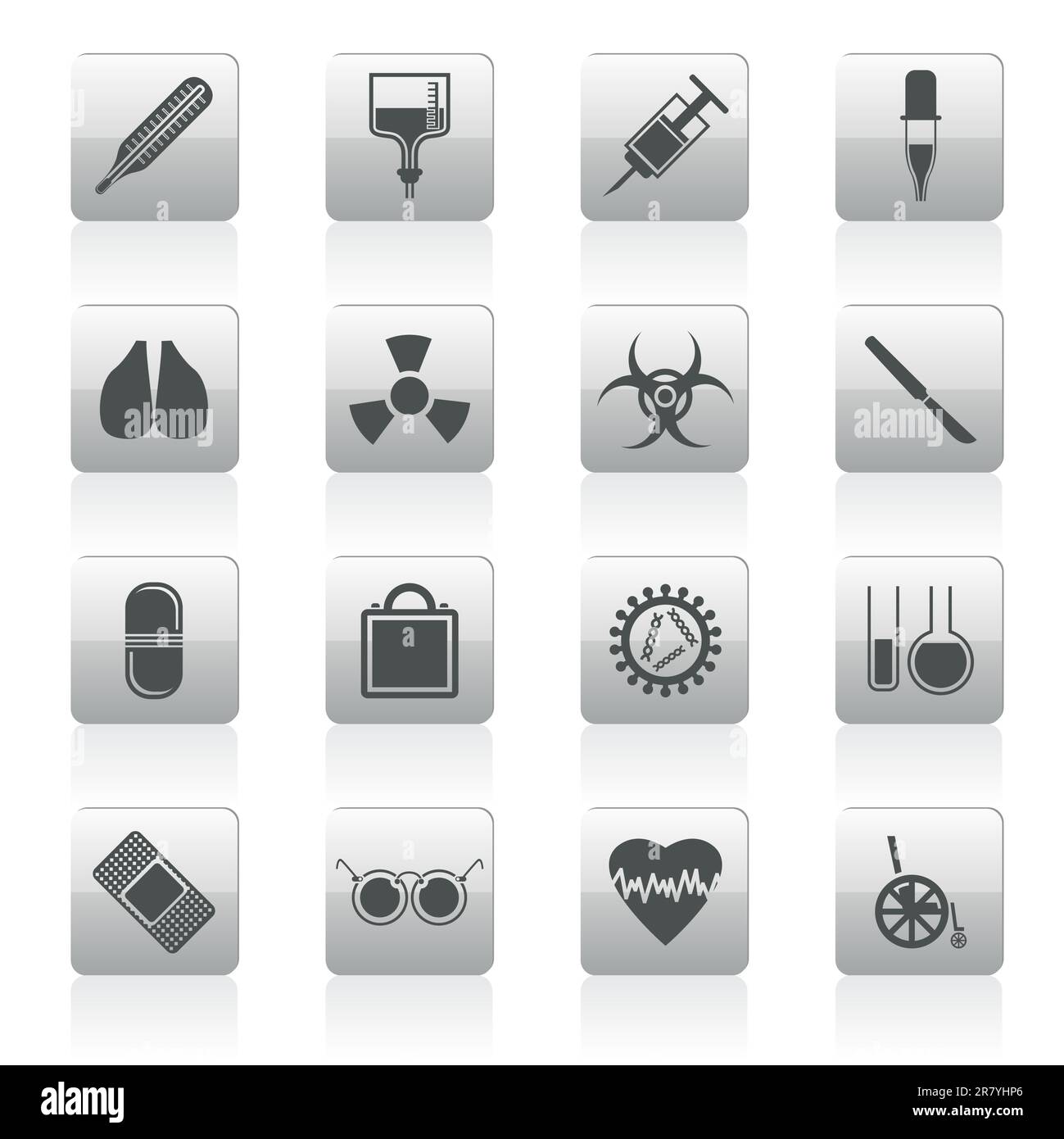collection of medical themed icons and warning-signs vector icon set ...