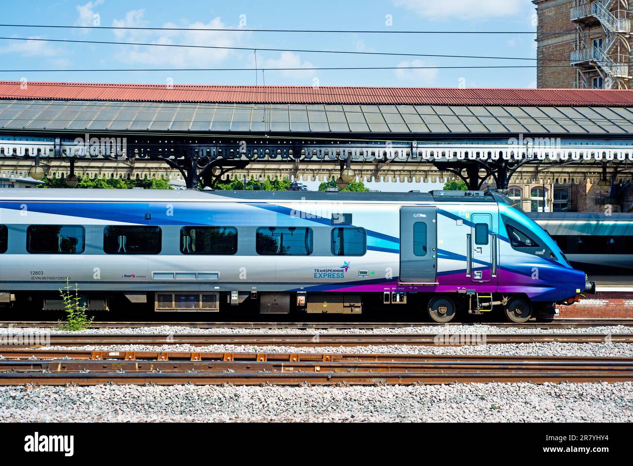 Transpennine Train in York Railway Station, Yorkshire, England Stock ...
