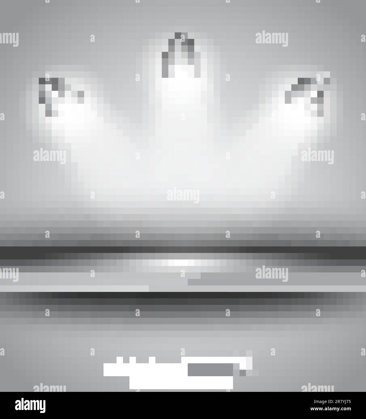 Shelf with 3 LED spotlights with delicate look on a grey ...