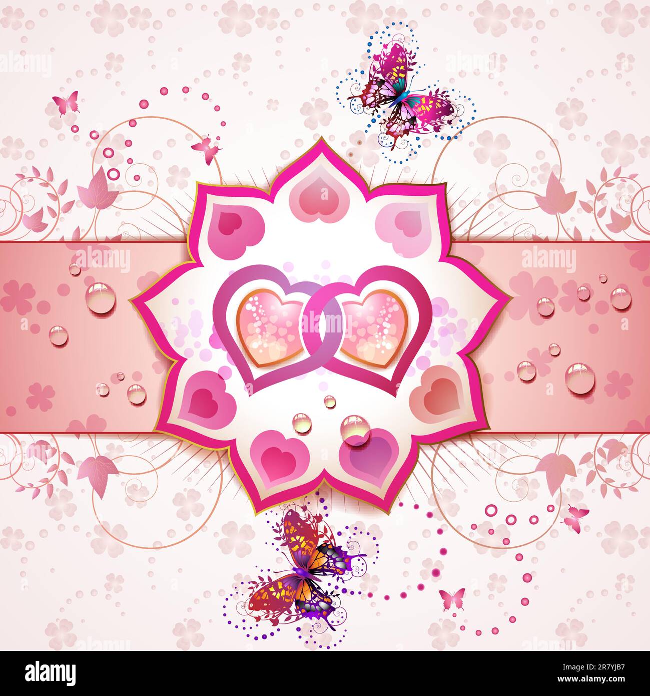 Valentine's day card with butterflies Stock Vector Image & Art - Alamy