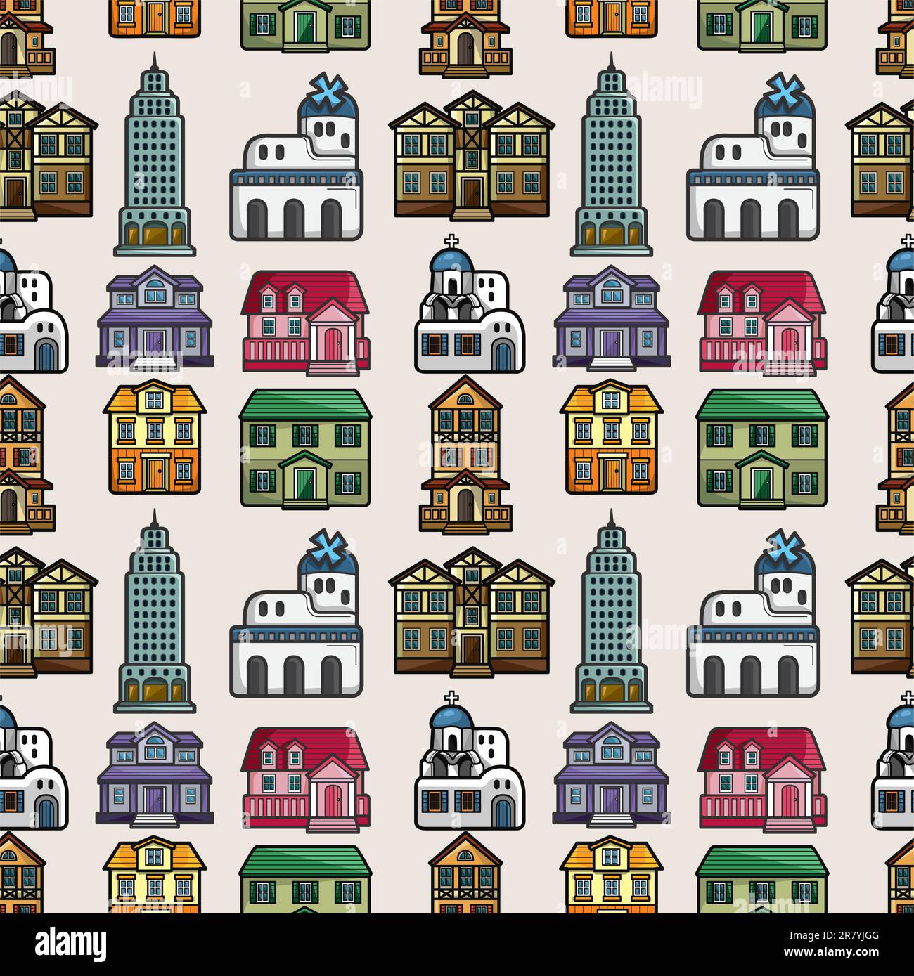 seamless house pattern Stock Vector Image & Art - Alamy