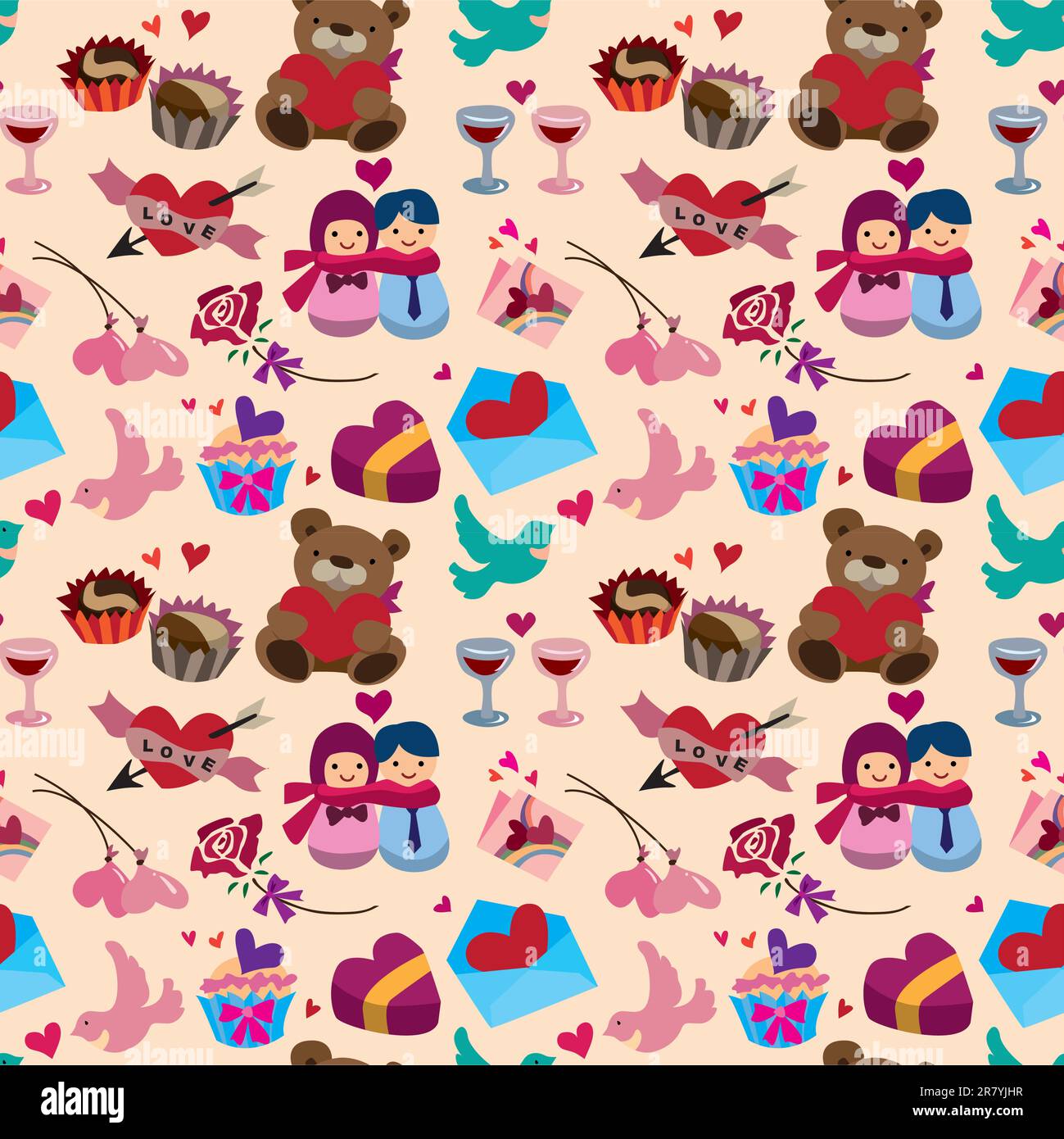 Valentine`s day pattern Stock Vector Images - Alamy