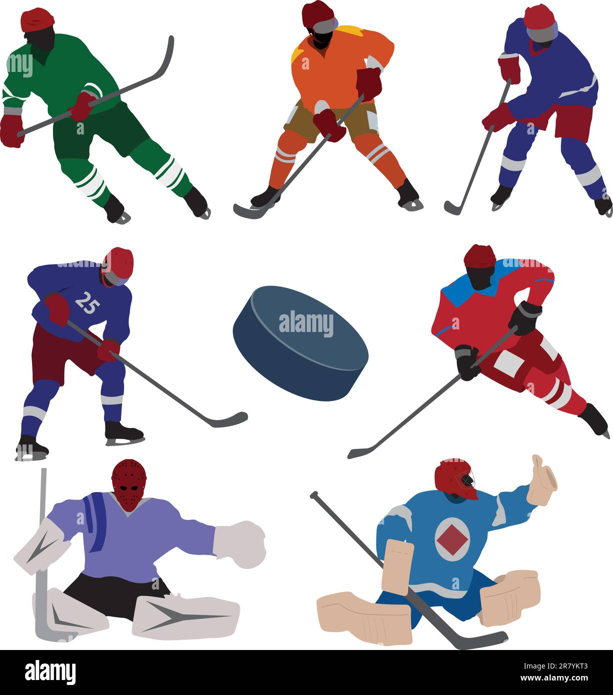 Hockey player silhouette set Stock Vector Images - Alamy