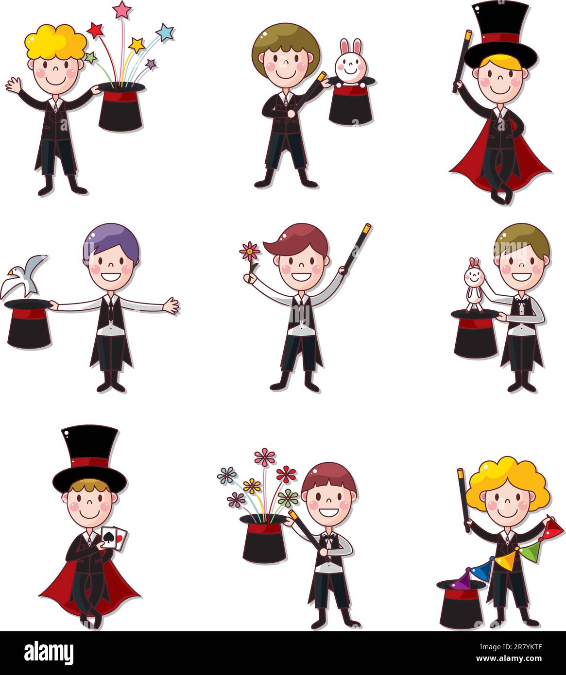 set of Cartoon magician Stock Vector Image & Art - Alamy