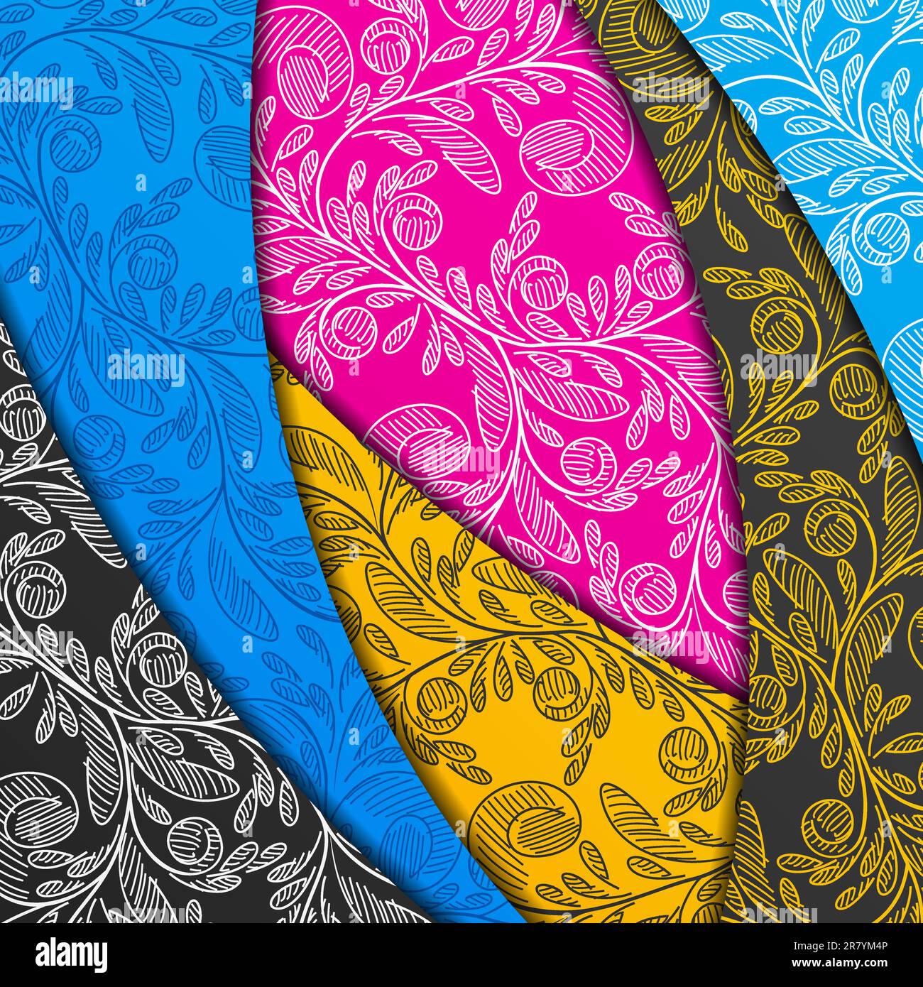 colored layers, abstract background, stylized flowers Stock Vector ...