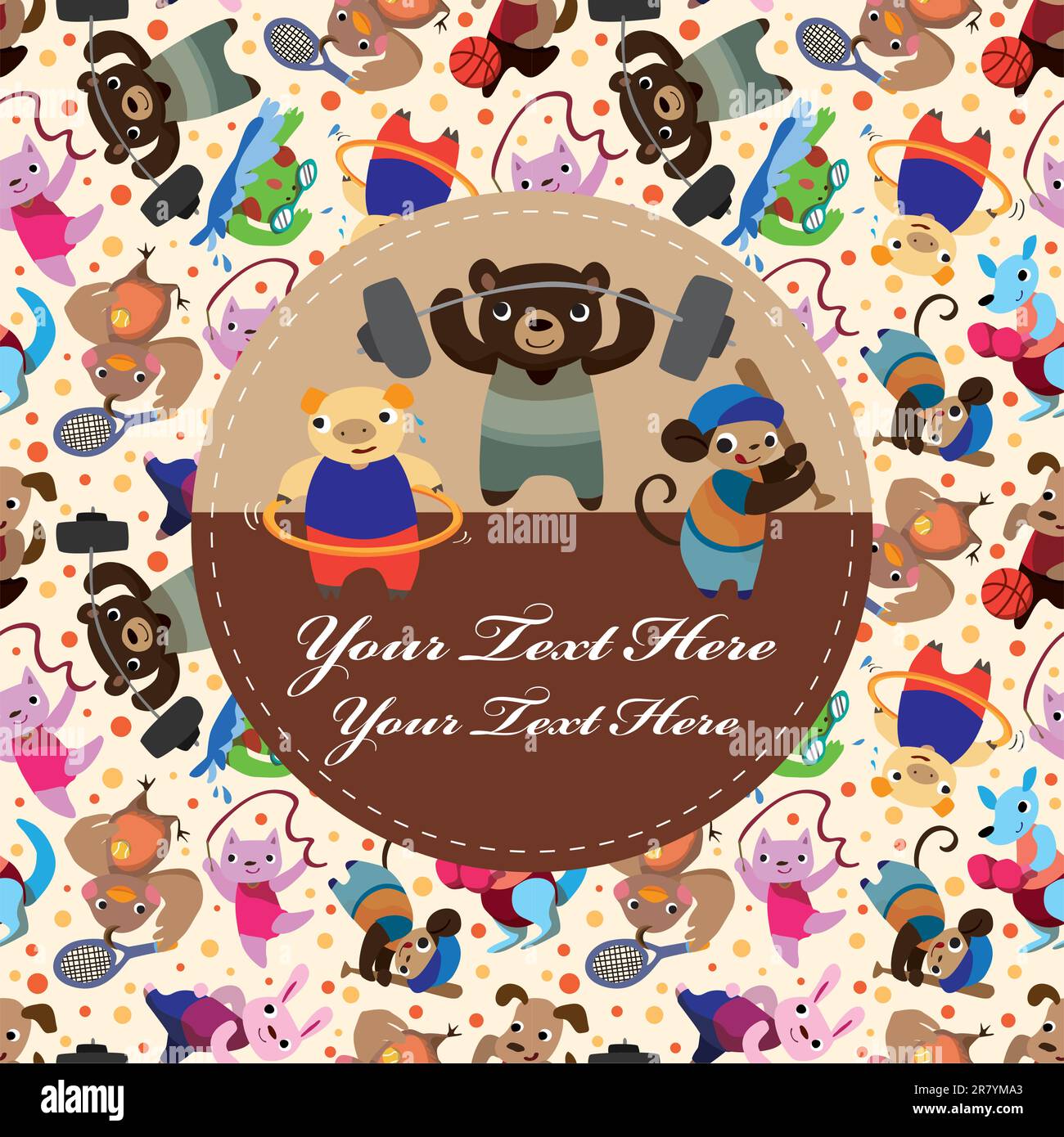 animal play sport card Stock Vector Image & Art - Alamy