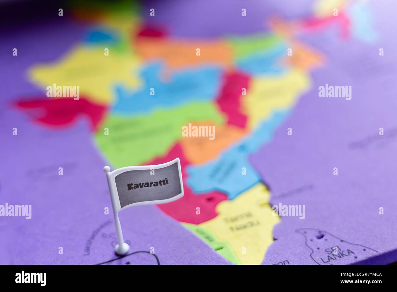 Selective focus on Kavaratti - a union territory capital of Lakshadweep ...