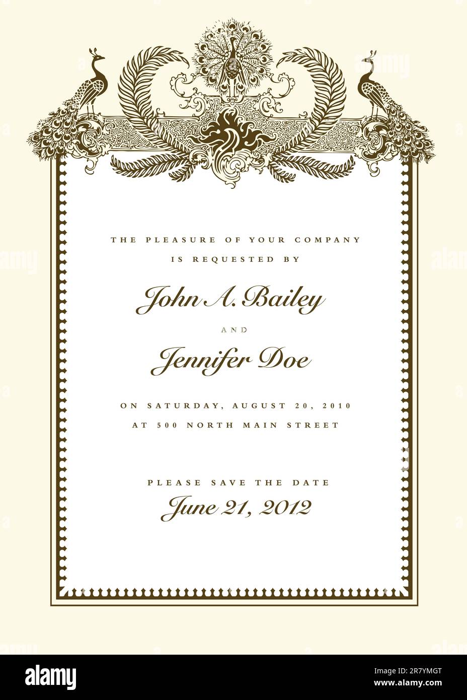 Vector Ornate Peacock Frame. Vector ornate frame. Easy to edit. Perfect ...