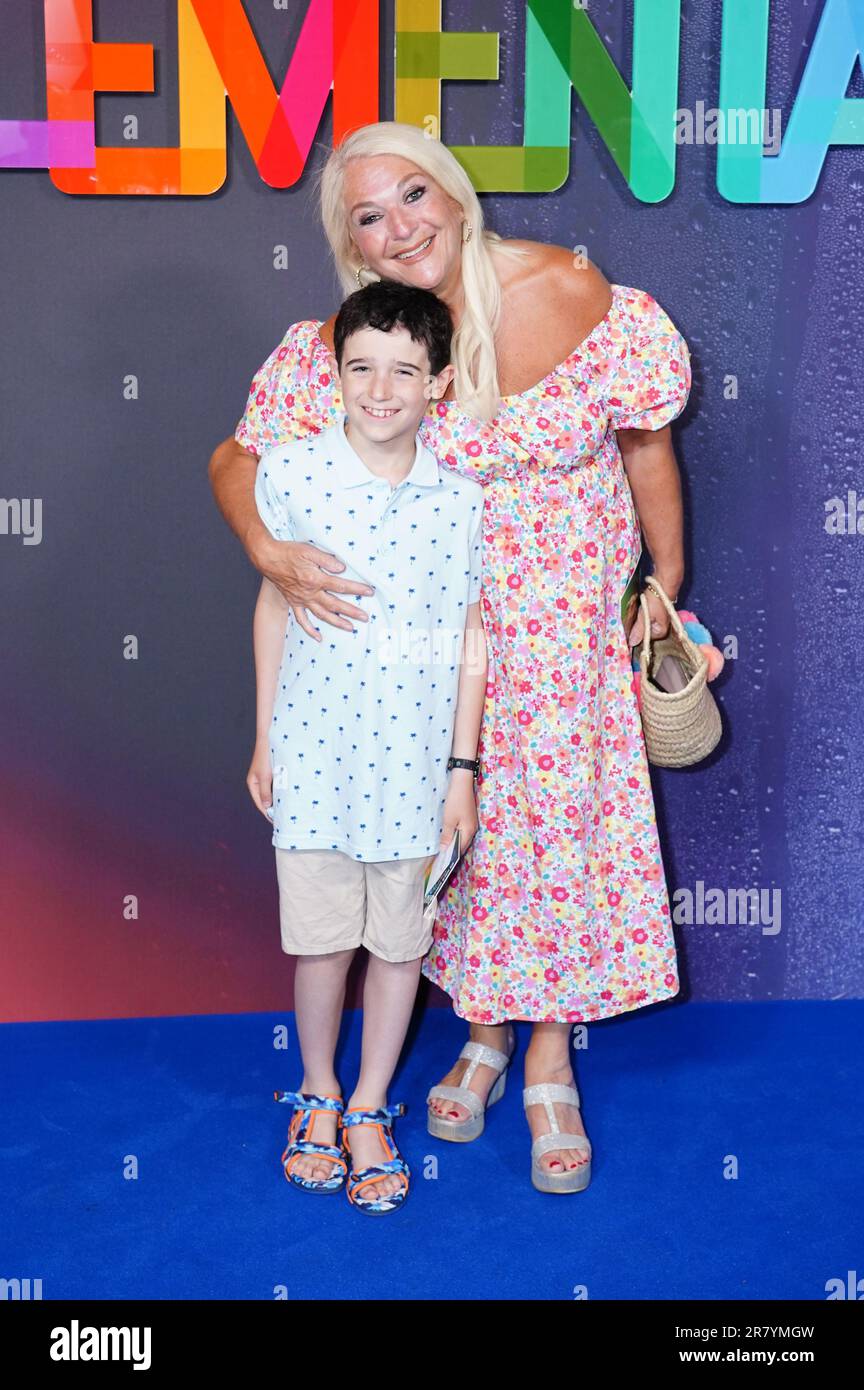 Vanessa Feltz and her grandson Zekey arriving for the gala screening of ...
