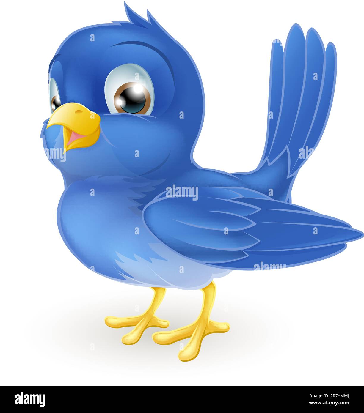 Illustration of a cute cartoon bluebird standing Stock Vector Image ...