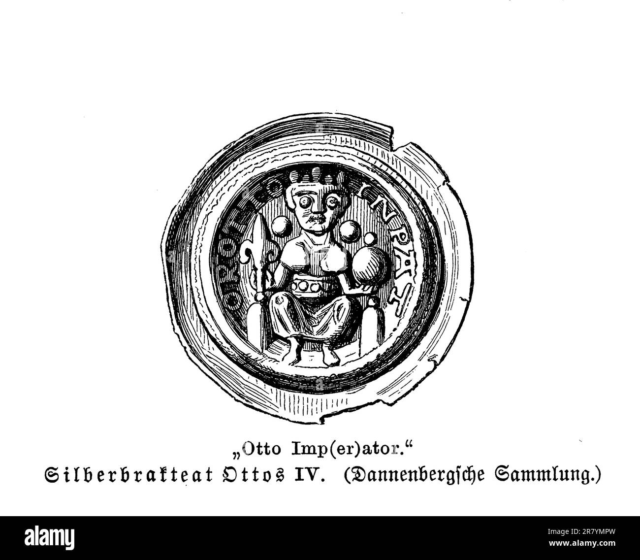 Silver bracteate of Otto IV Holy Roman Emperor 12-13th century Stock ...