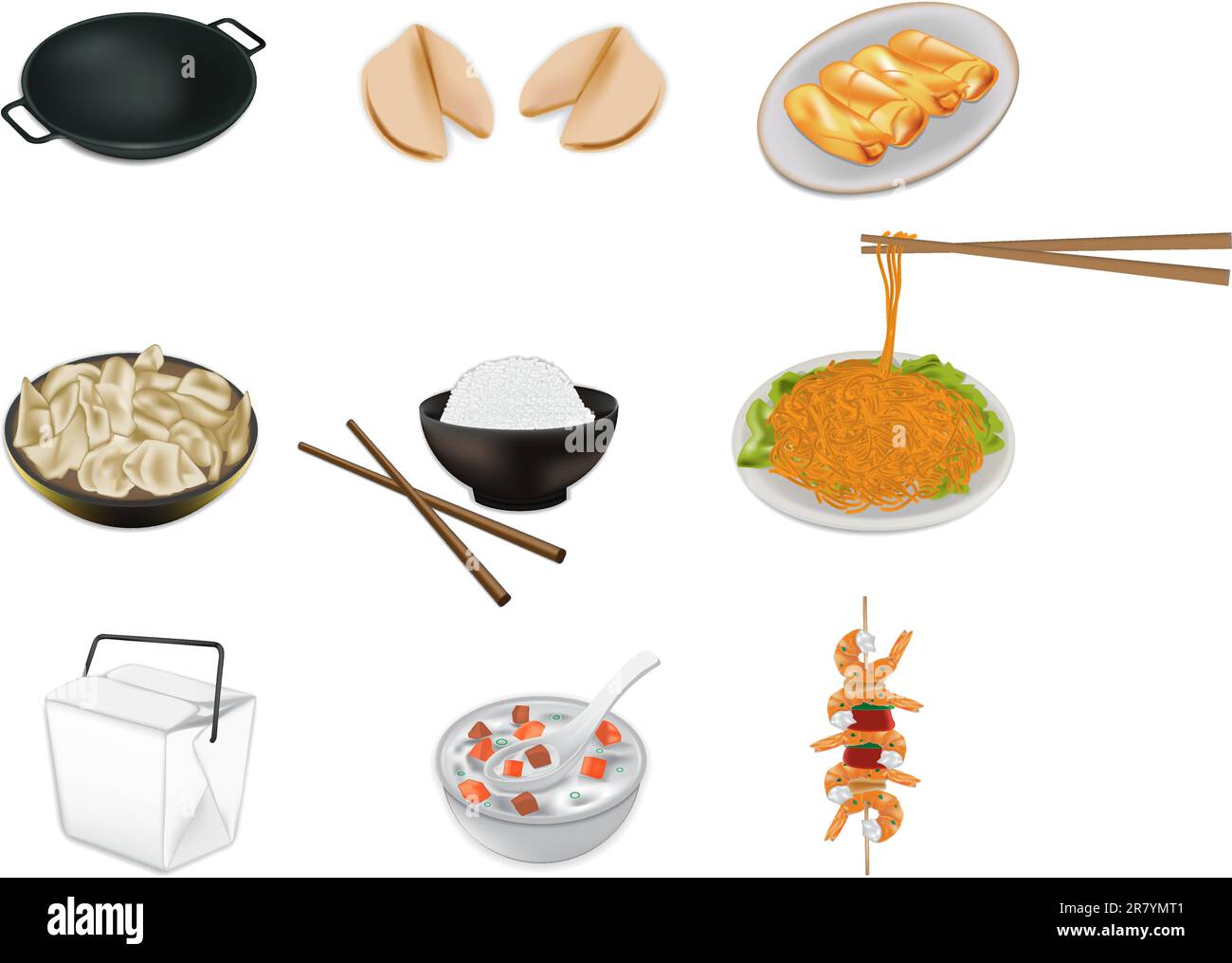 China cooking wok illustration hi-res stock photography and images - Alamy