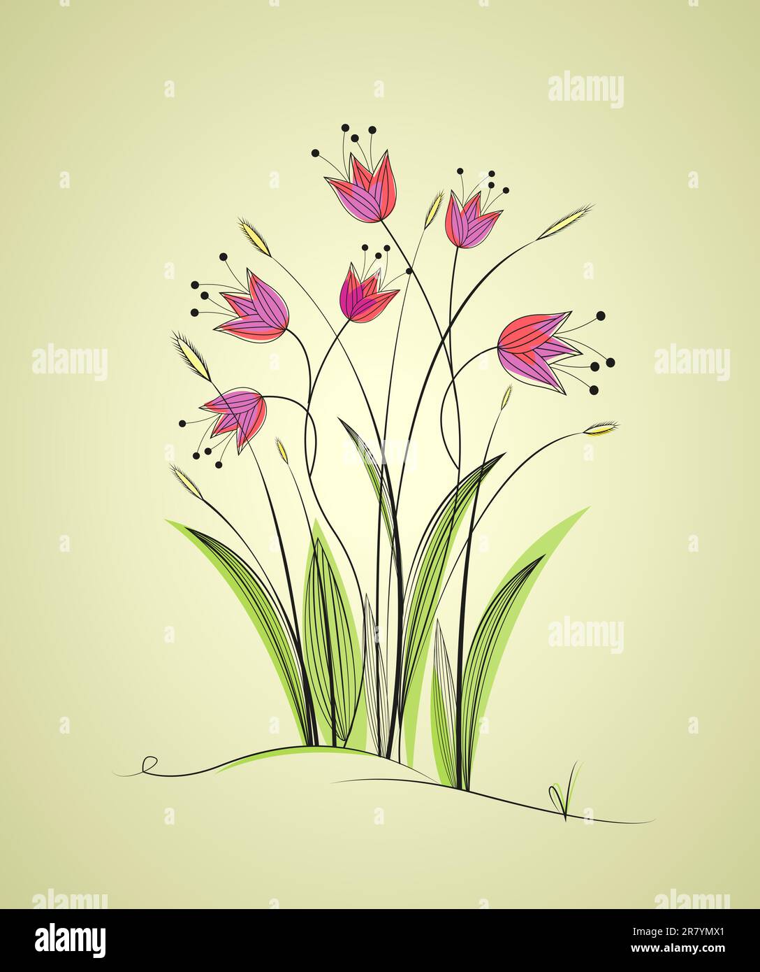 Natural meadow garden Stock Vector Images - Alamy