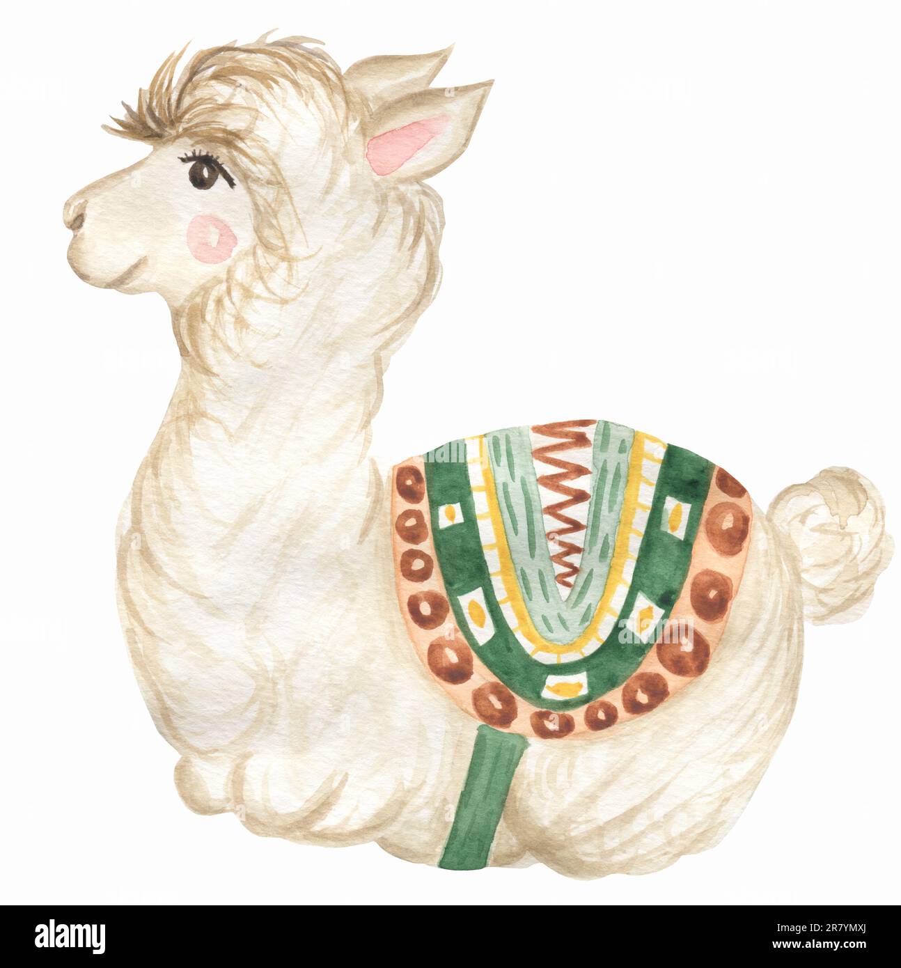 Cute baby Llama illustration, peru watercolor little animal clipart ...
