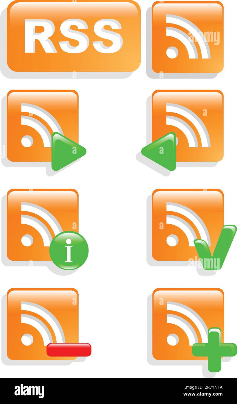 the vector rss web symbol icon set eps 8 Stock Vector Image & Art - Alamy