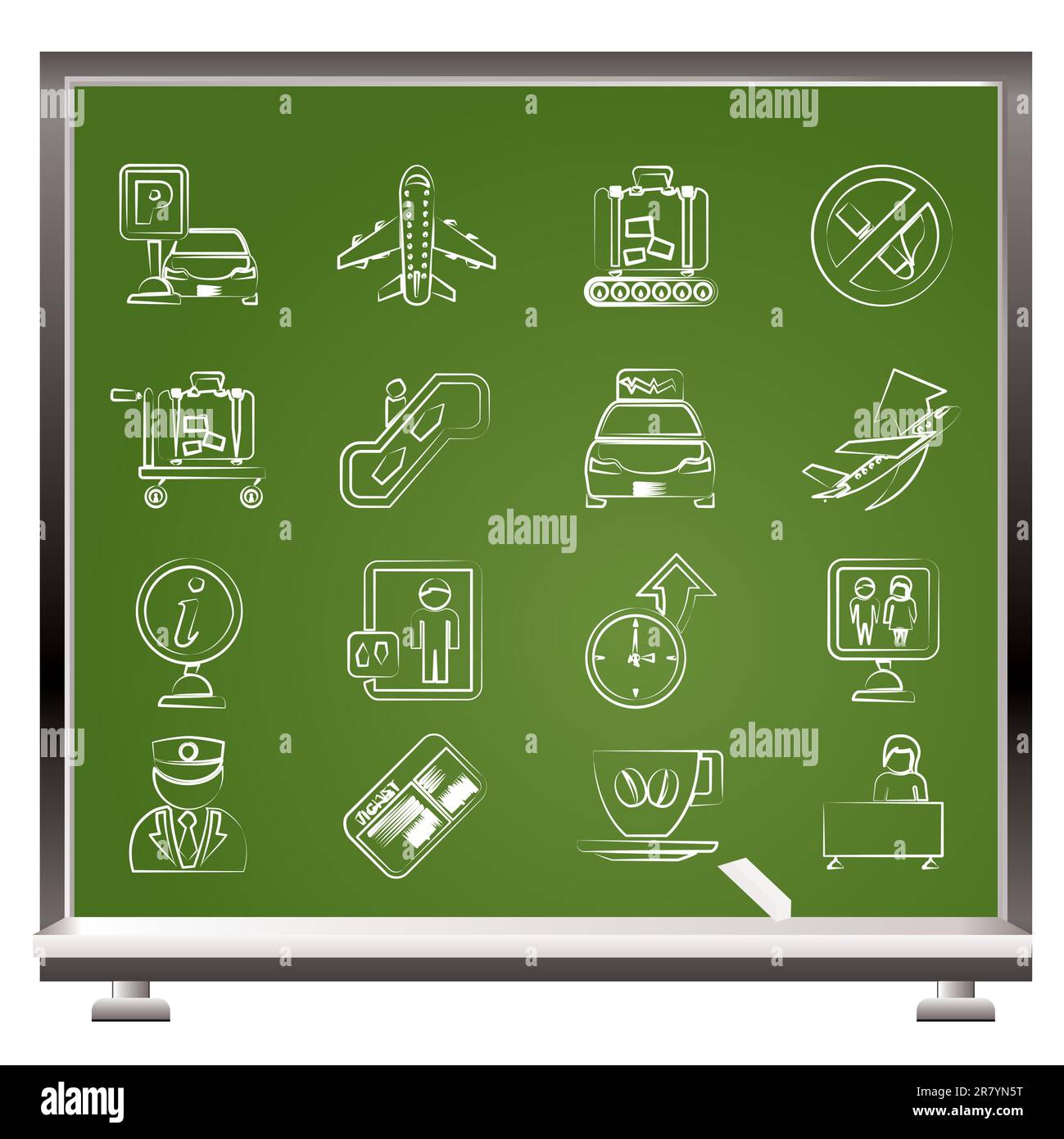 Airport and transportation icons - vector icon set Stock Vector Image ...