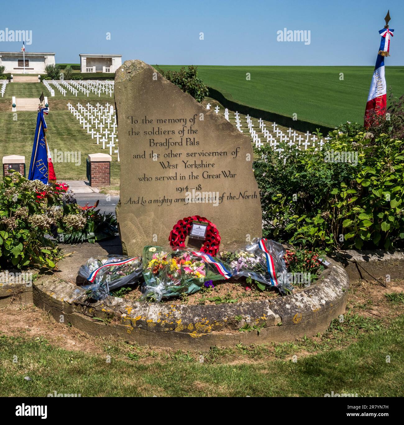 The image is of the West Yorkshire Regiment Bradford Pals memorial that ...