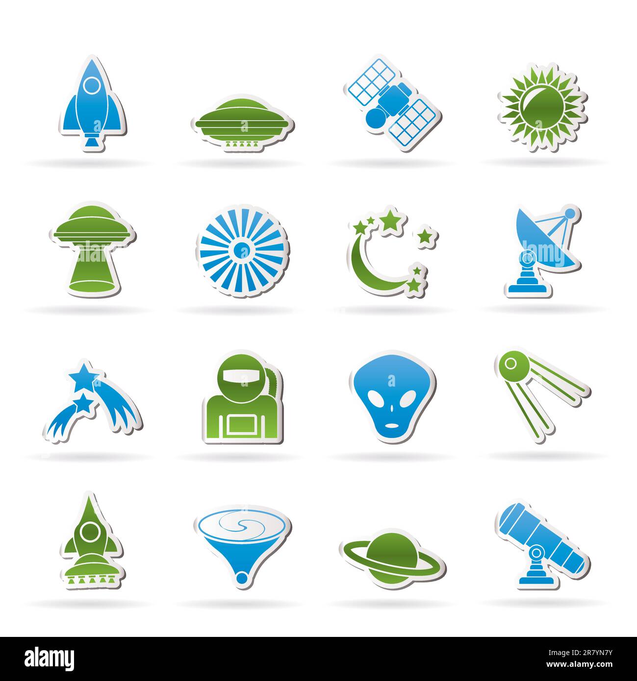 astronautics, space and universe icons - vector icon set Stock Vector ...