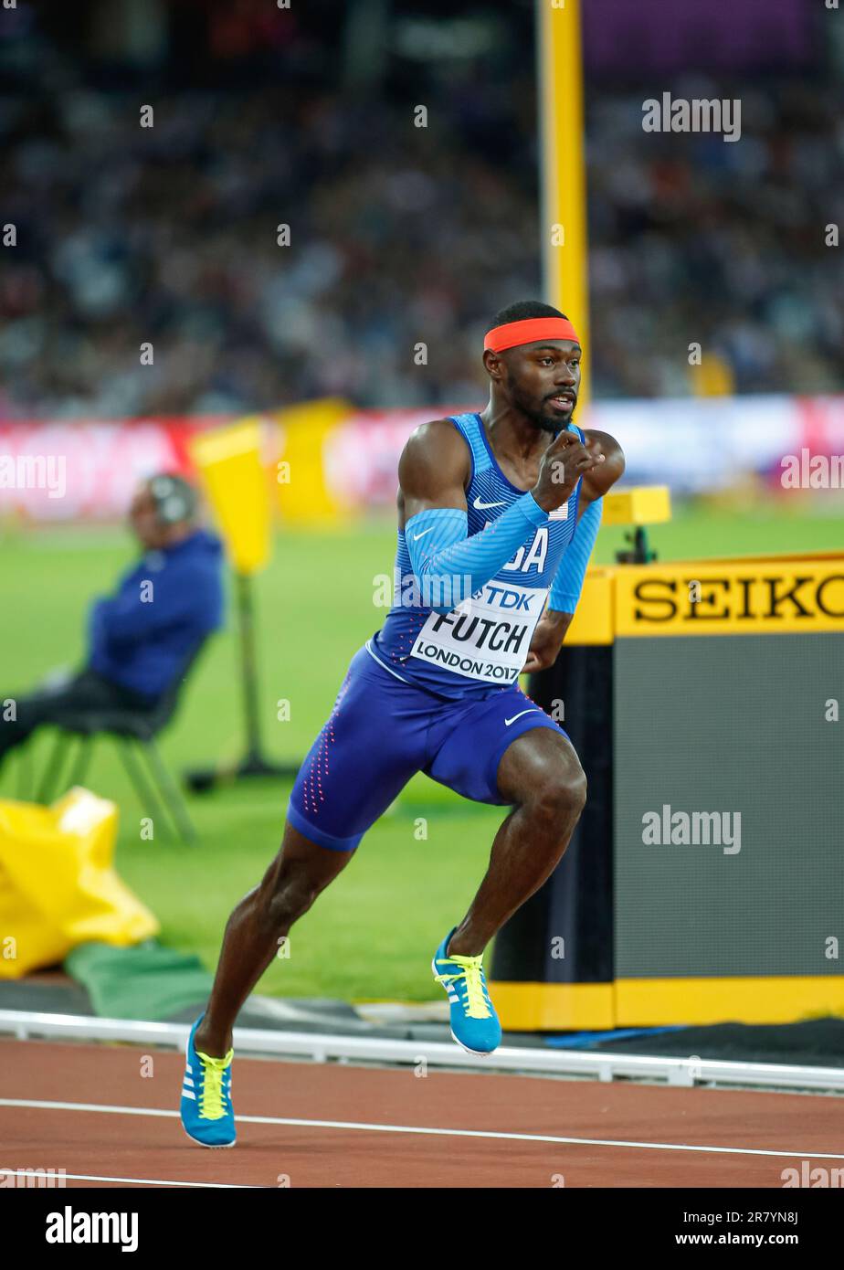 Eric Futch George participating in the 400 meters hurdles at the World ...