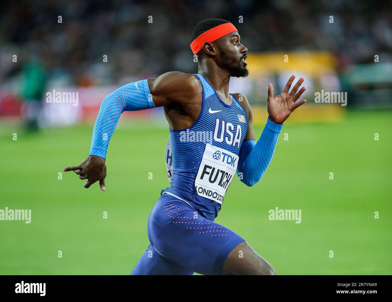 Eric Futch George participating in the 400 meters hurdles at the World ...
