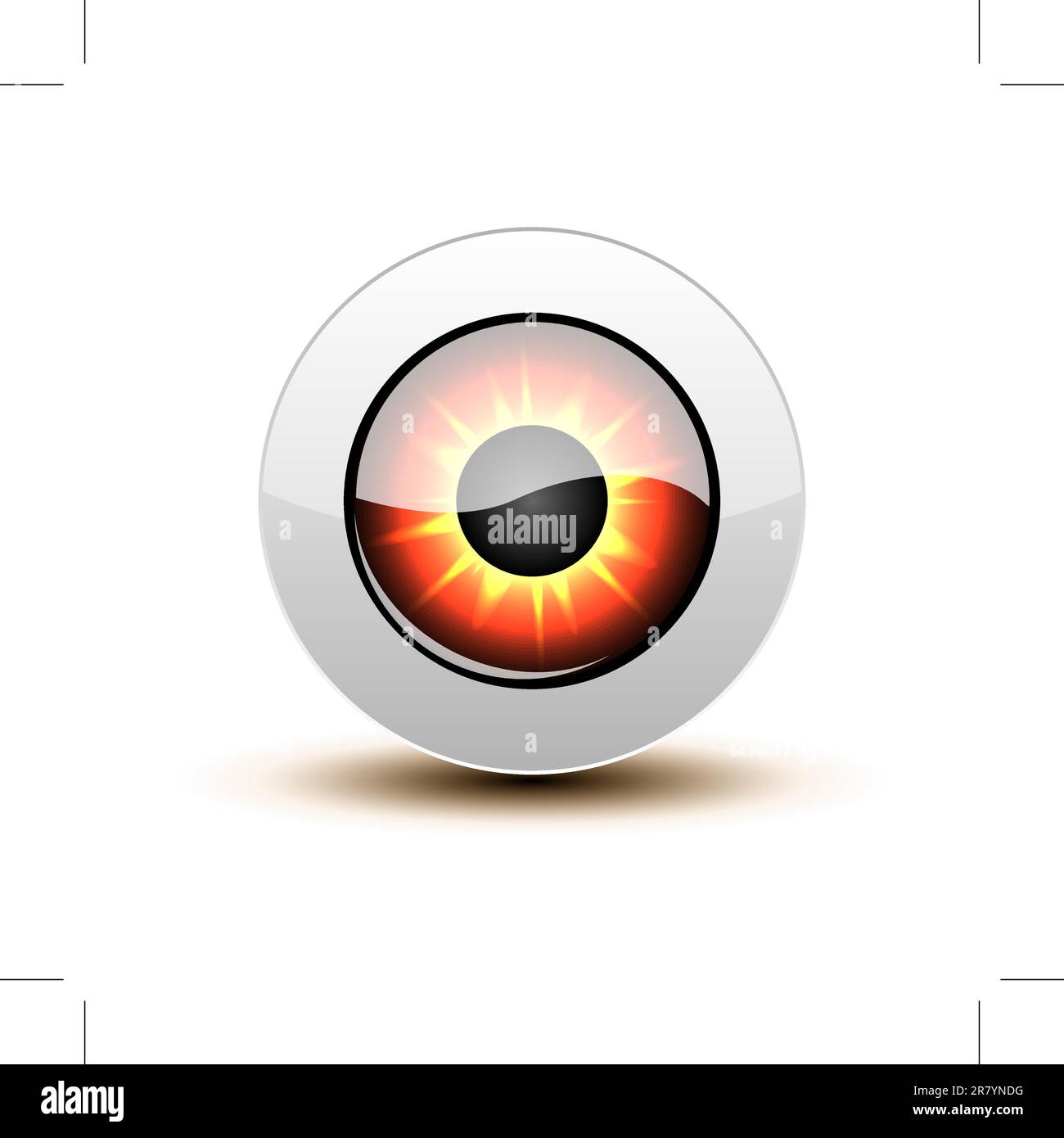 Orange eye icon with shadow on white, vector illustration, eps10 Stock ...