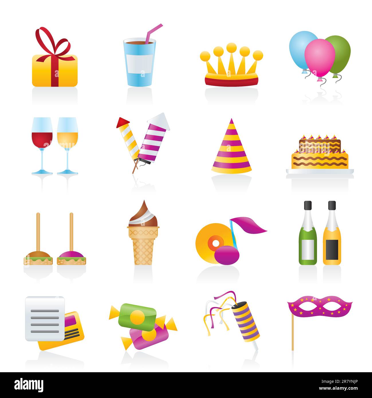 birthday and party icons - vector icon set Stock Vector Image & Art - Alamy