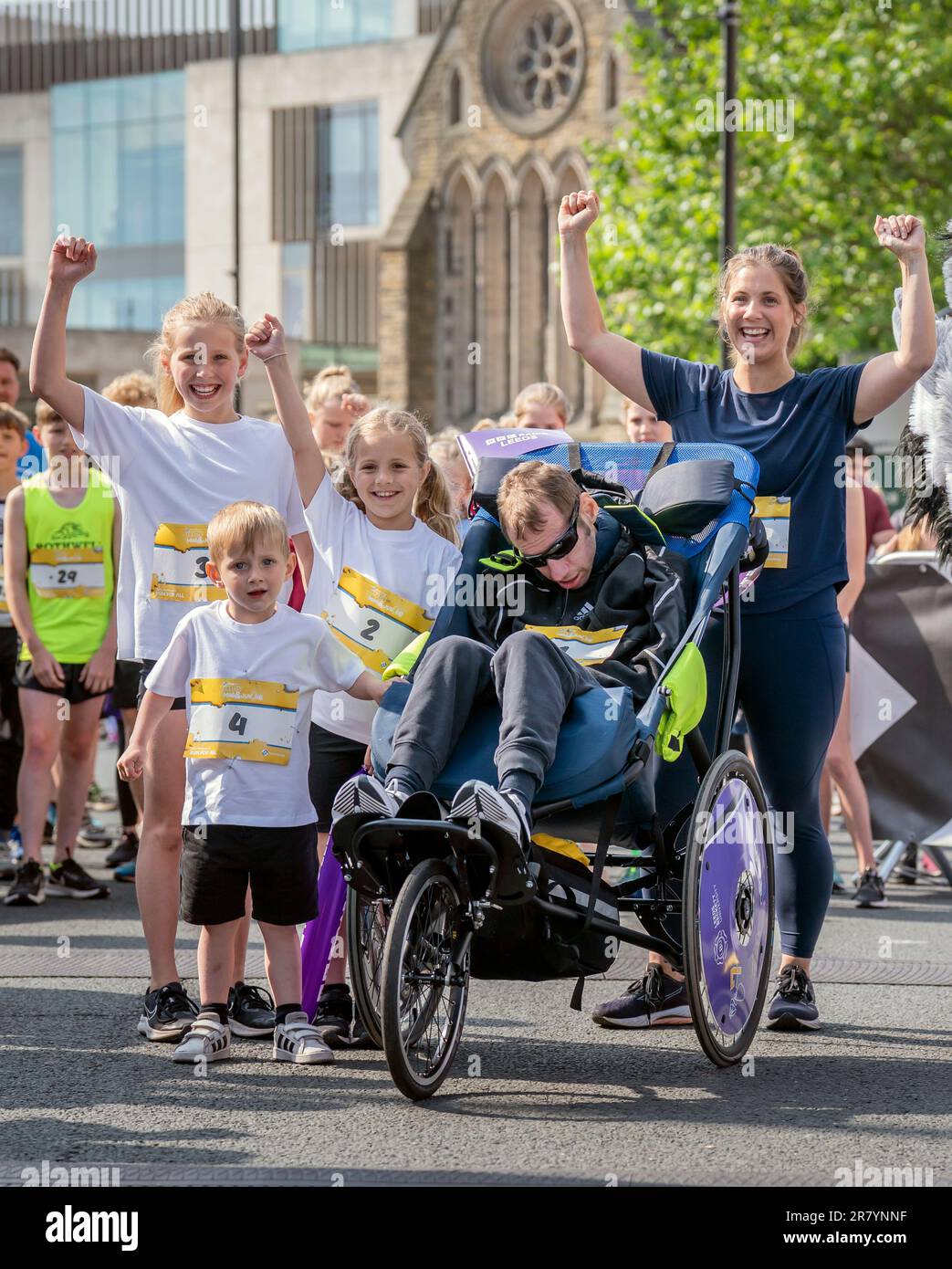 Rob Burrow with his children, left to right Macy, 11, Jackson, 4, Maya ...