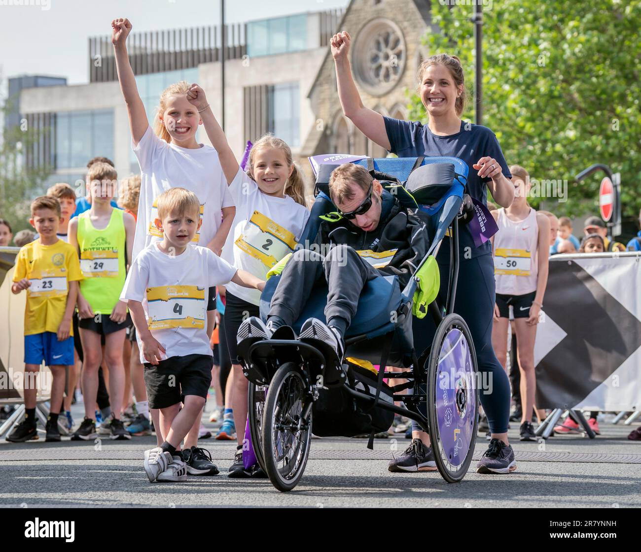 Rob Burrow with his children, left to right Macy, 11, Jackson, 4, Maya ...