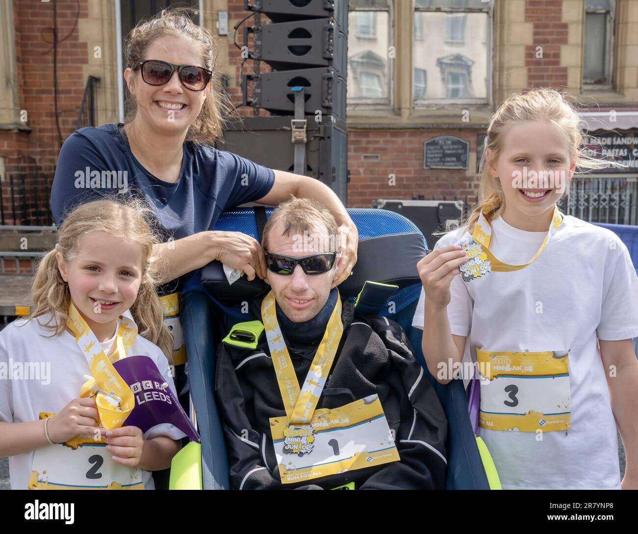 Rob Burrow with his wife Lindsey Burrow and their daughters, Maya (left ...
