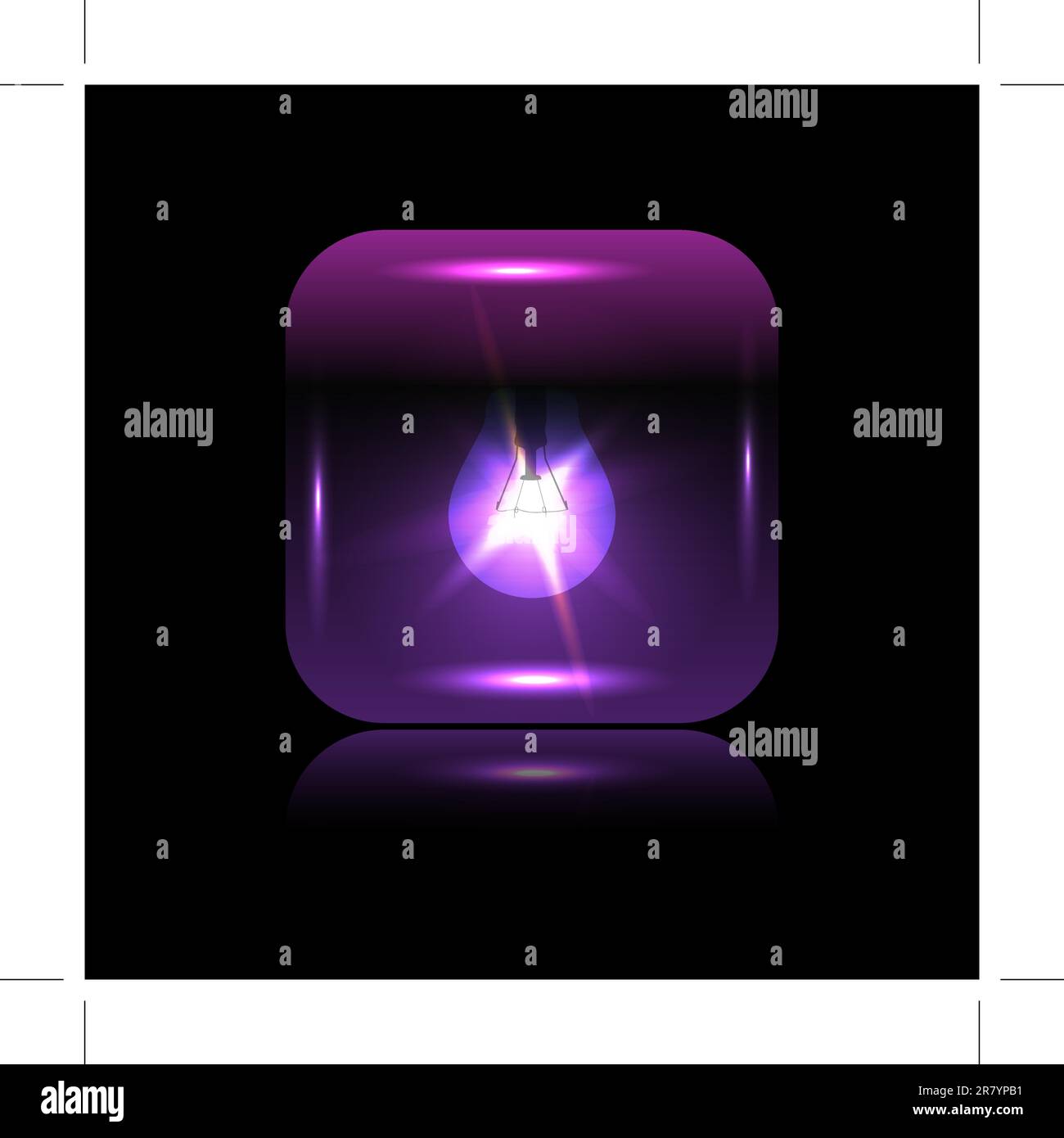 Glowing button-bulb with reflection, vector illustration, eps10 Stock ...