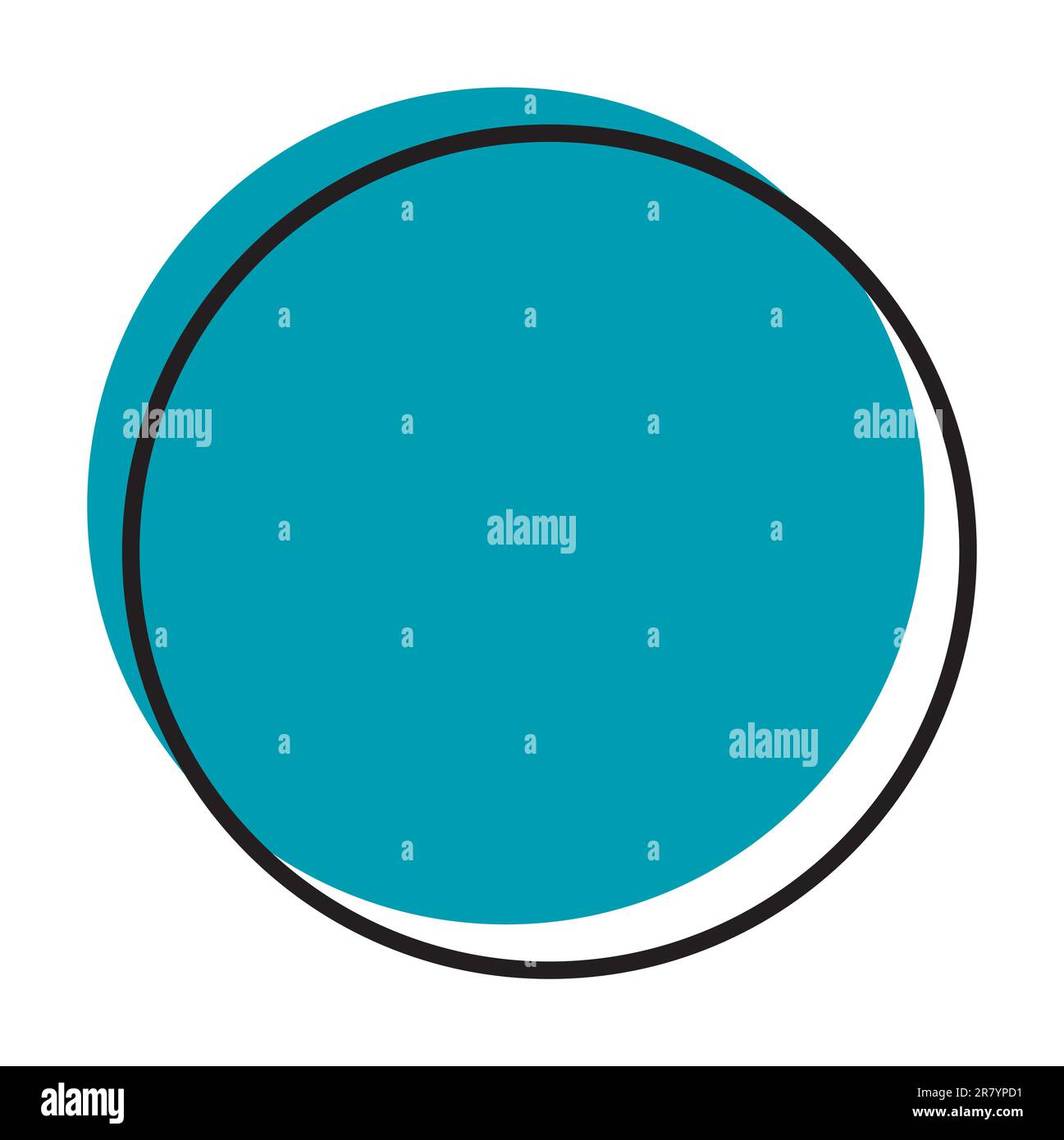 Trendy vector minimalist geometric line turquoise color basic circle ...