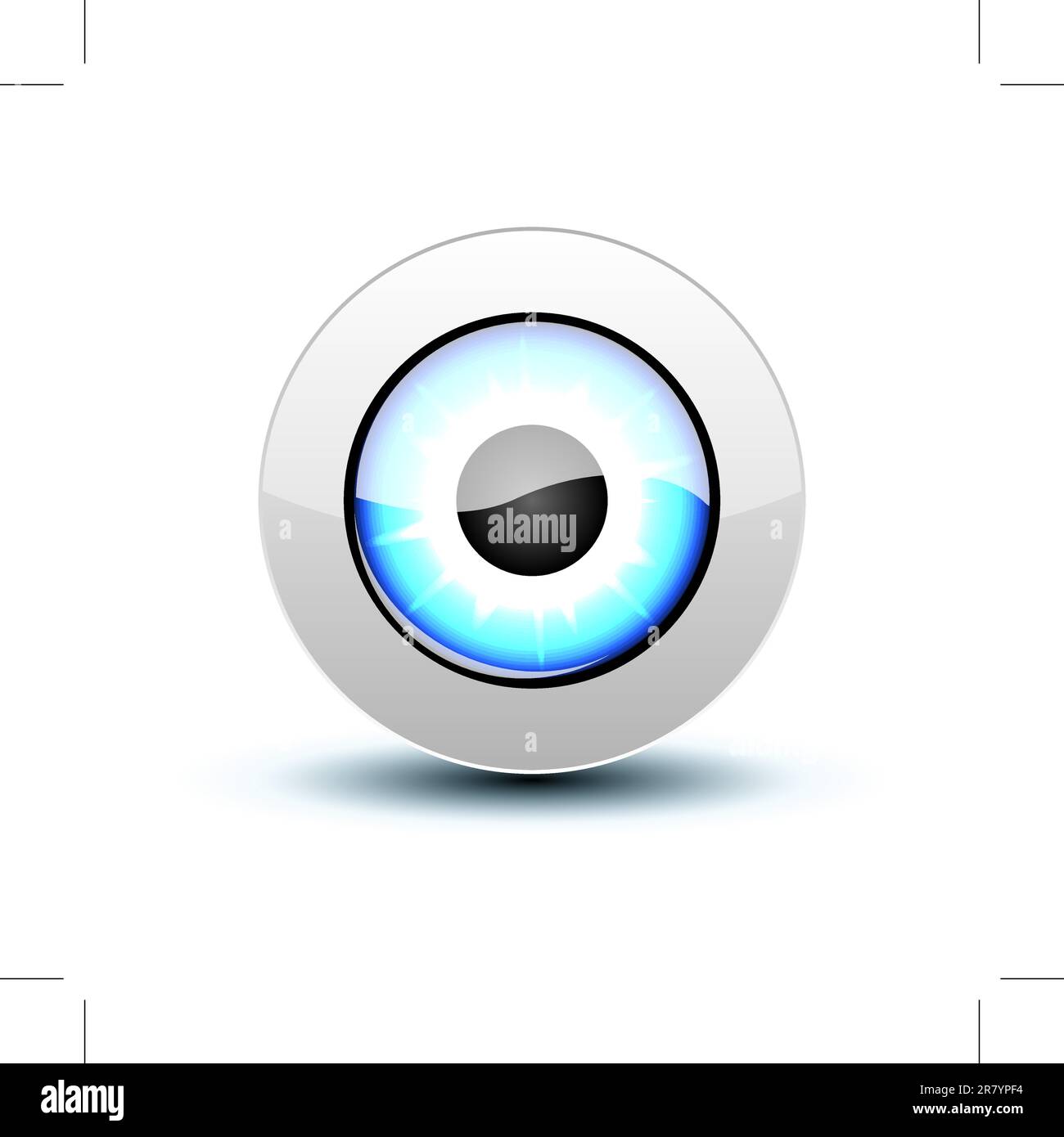 Blue eye icon with shadow on white, vector illustration, eps10 Stock ...