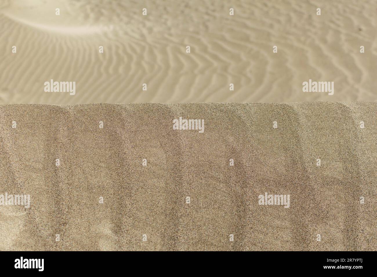a close-up macro image of sand pattern formations on a beach in Spain ...