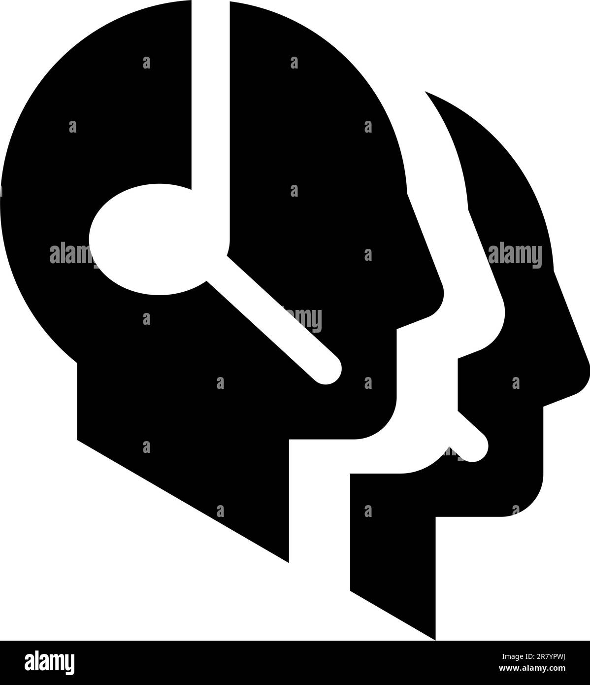 Three head profile silhouettes with headsets Stock Vector Image & Art ...