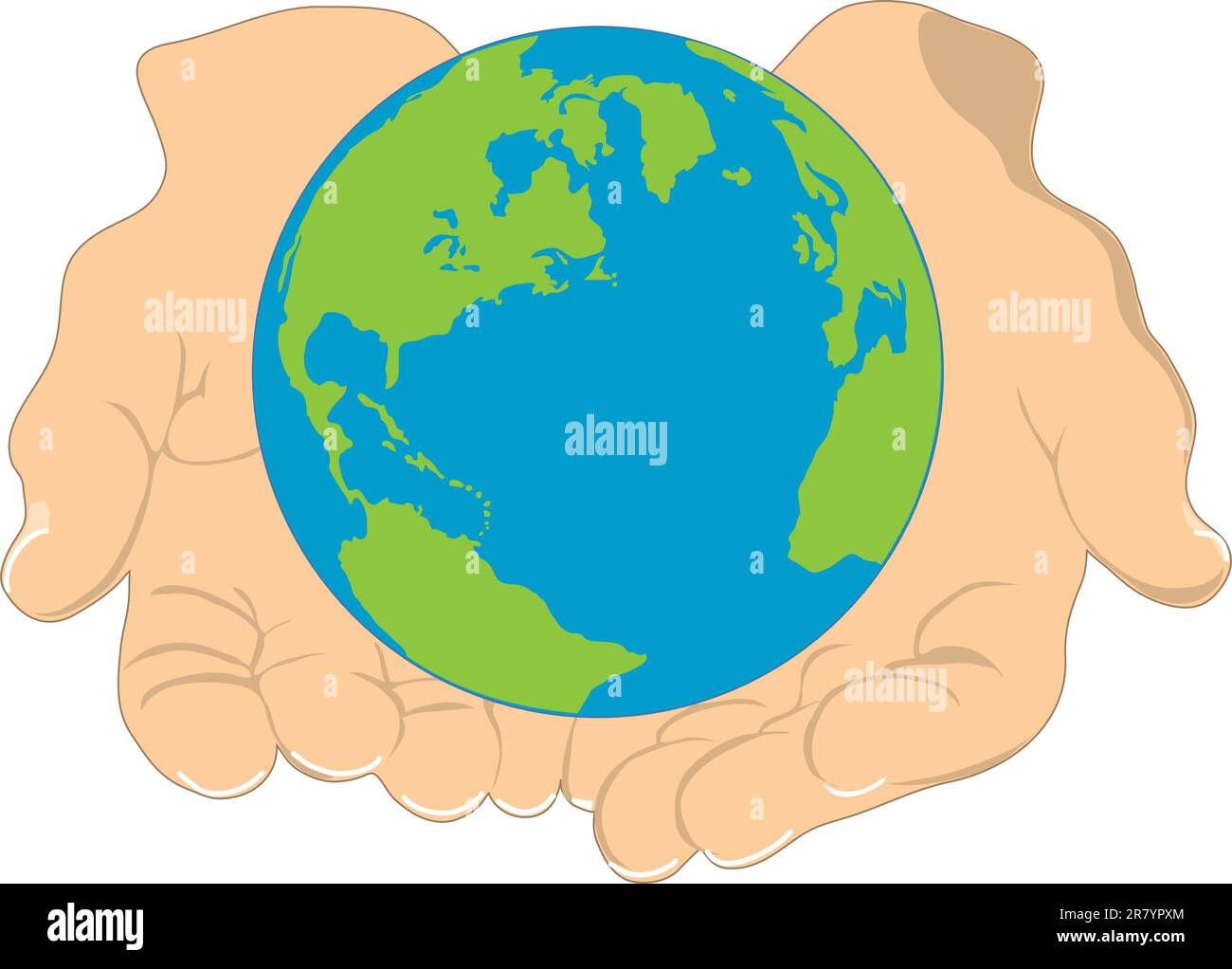 Globe world held in hand Stock Vector Images - Alamy