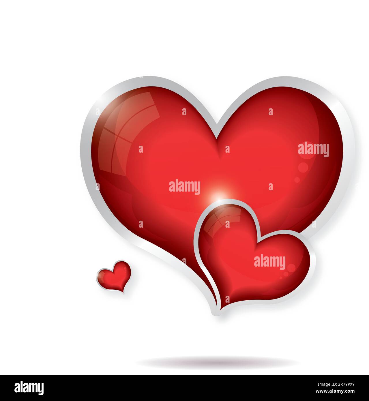 abstract red glossy heart vector illustration Stock Vector Image & Art ...