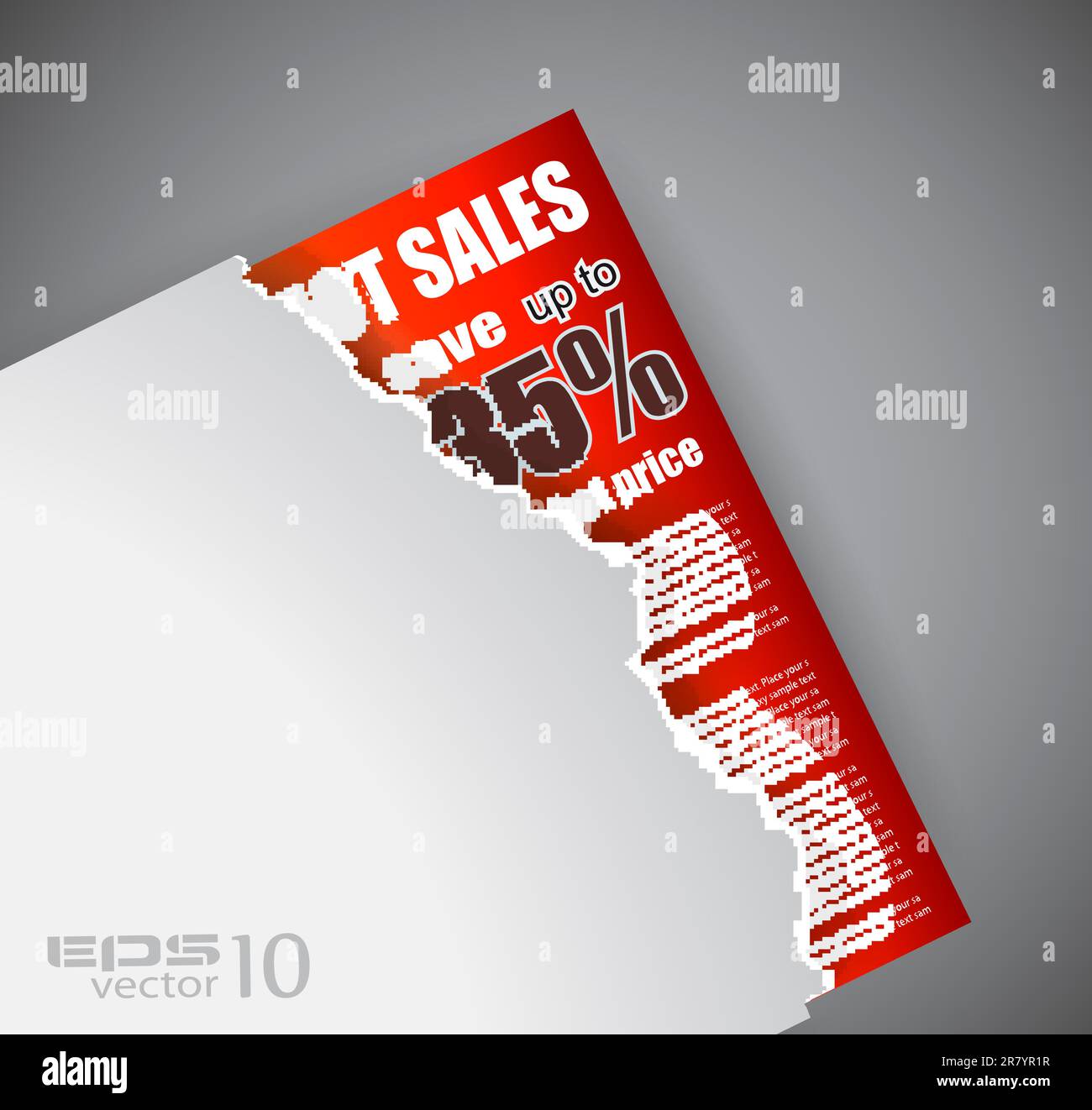 Modern Advertisement Sheet with discount and sales red background ...