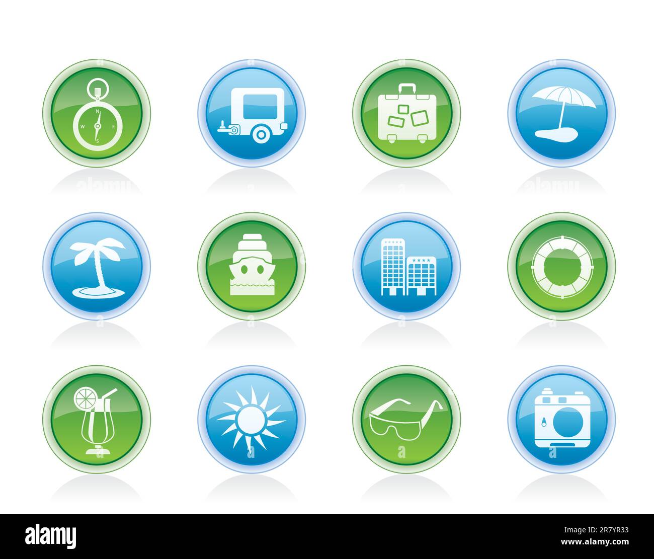 Travel, Holiday and Trip Icons - Vector Icon Set Stock Vector Image ...