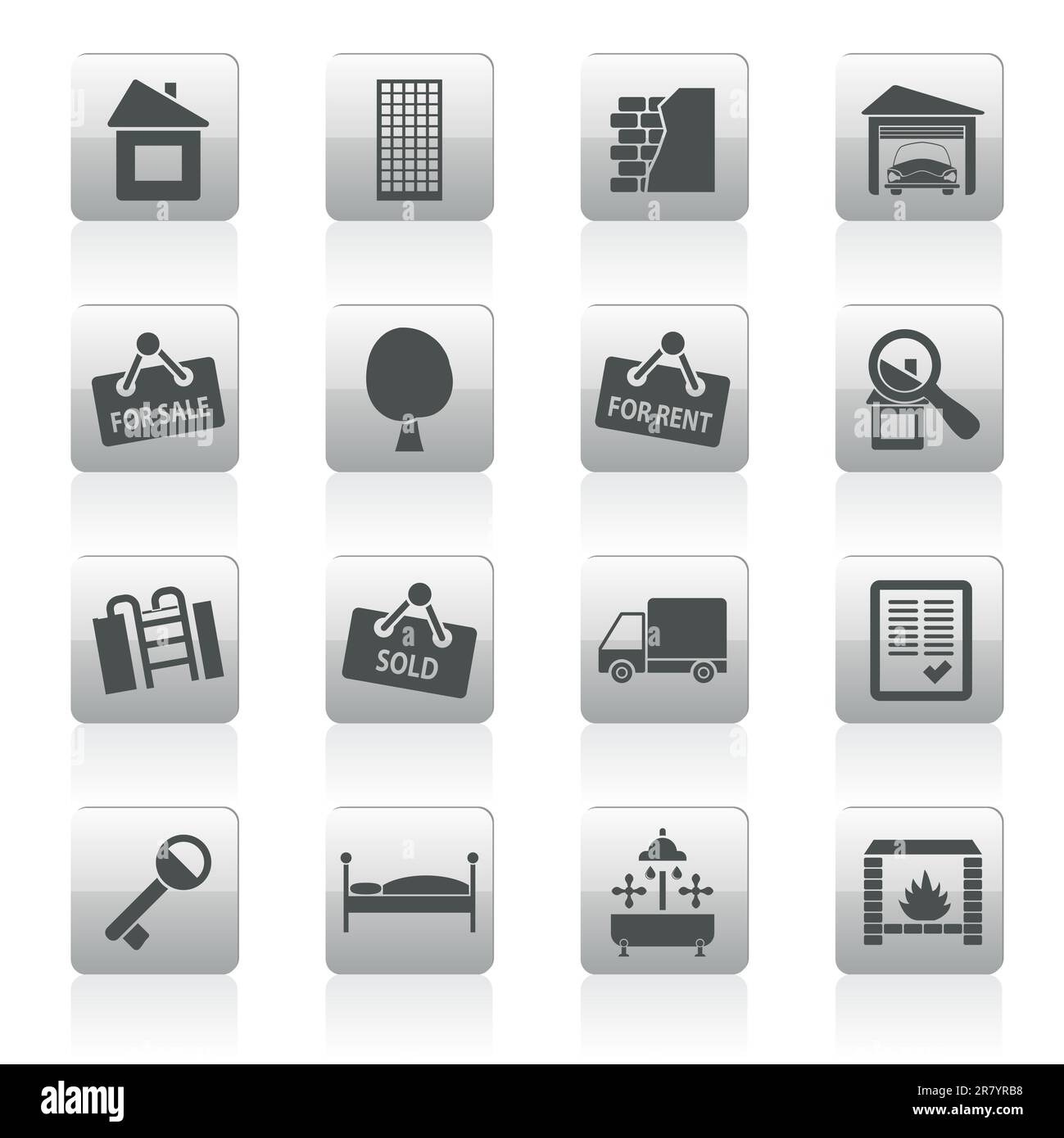 Real estate icons vector hi-res stock photography and images - Alamy