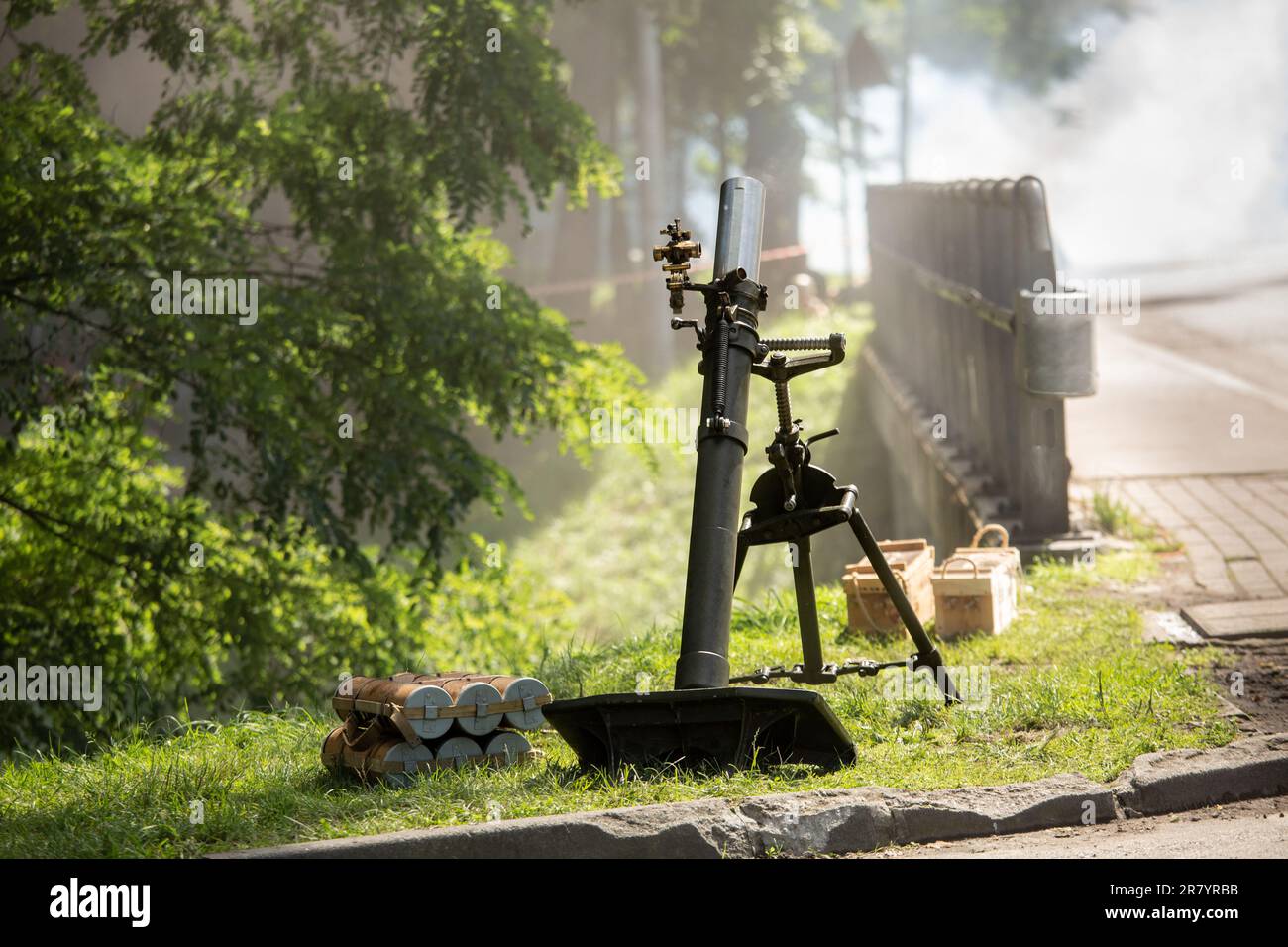 British man-portable Infantry anti tank grenade launcher PIAT Mk I from ...