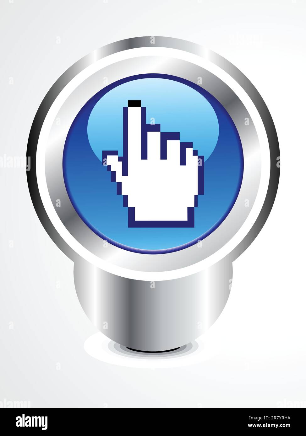 abstract glossy hand cursor button vector illustration Stock Vector ...