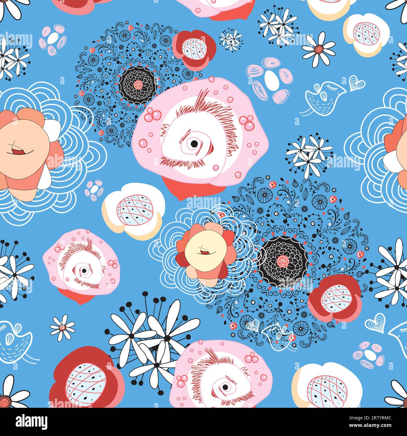 Floral pattern on bright Stock Vector Images - Alamy