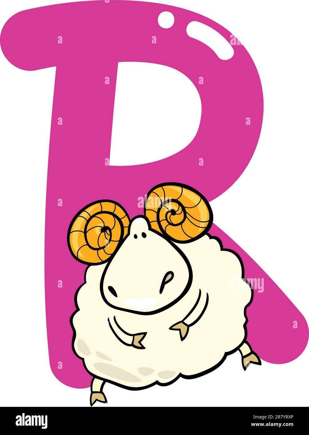 cartoon illustration of R letter for ram Stock Vector Image & Art - Alamy