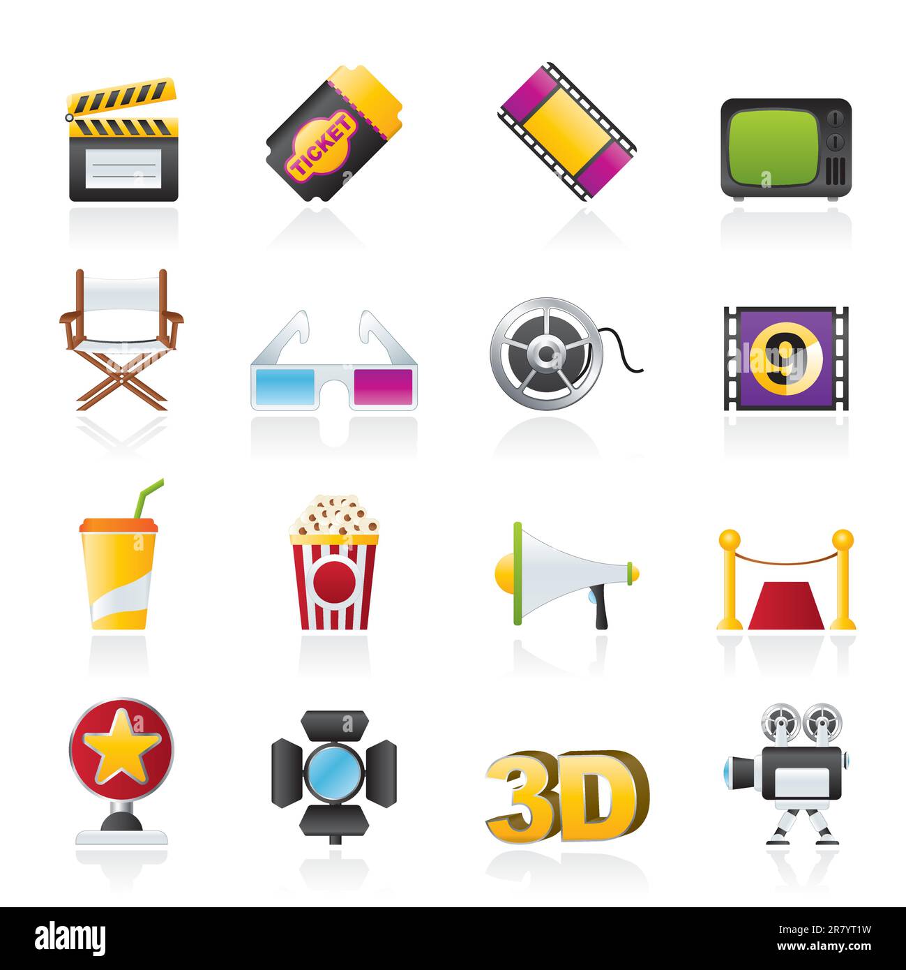 Cinema and Movie icons- vector icon set Stock Vector Image & Art - Alamy